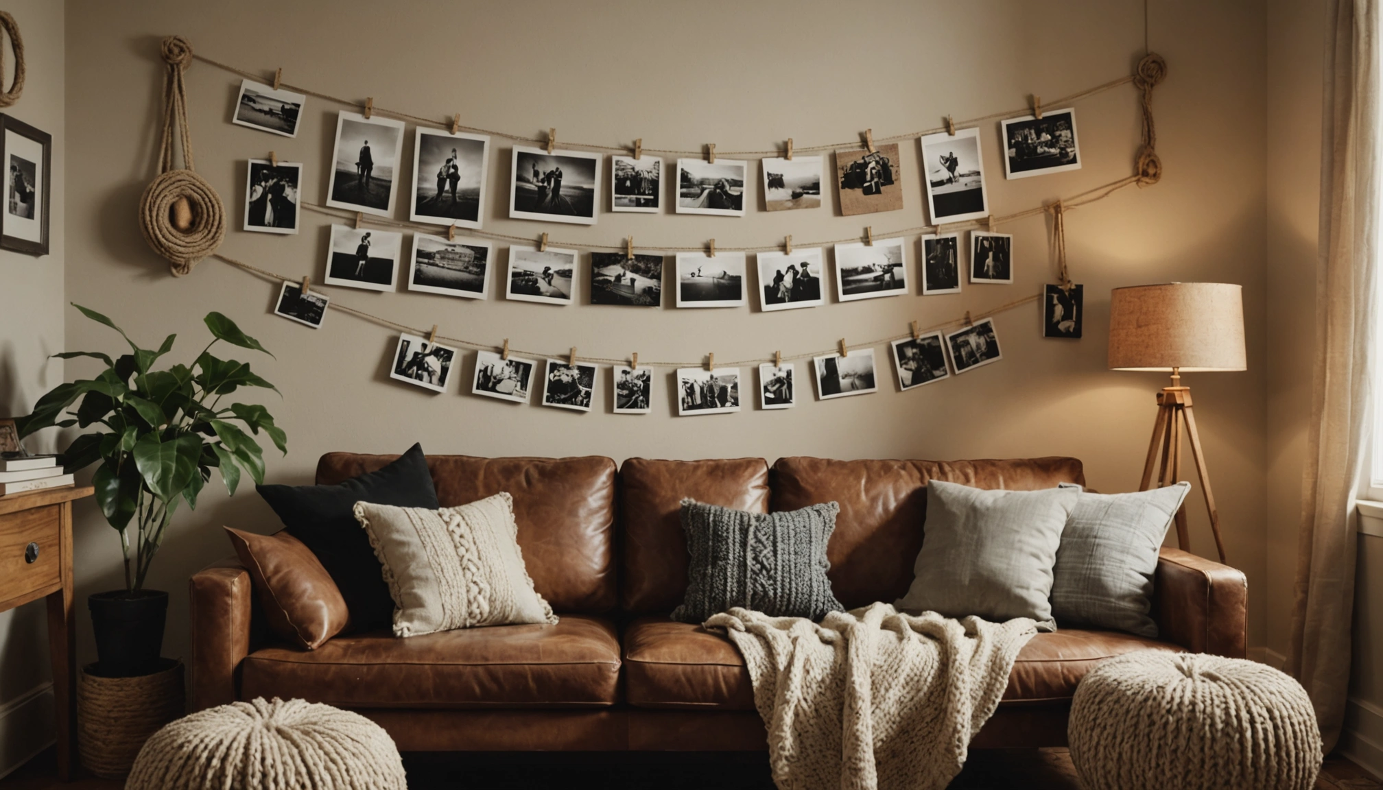 Accrocher des photos sur une corde: astuces et charme rétro